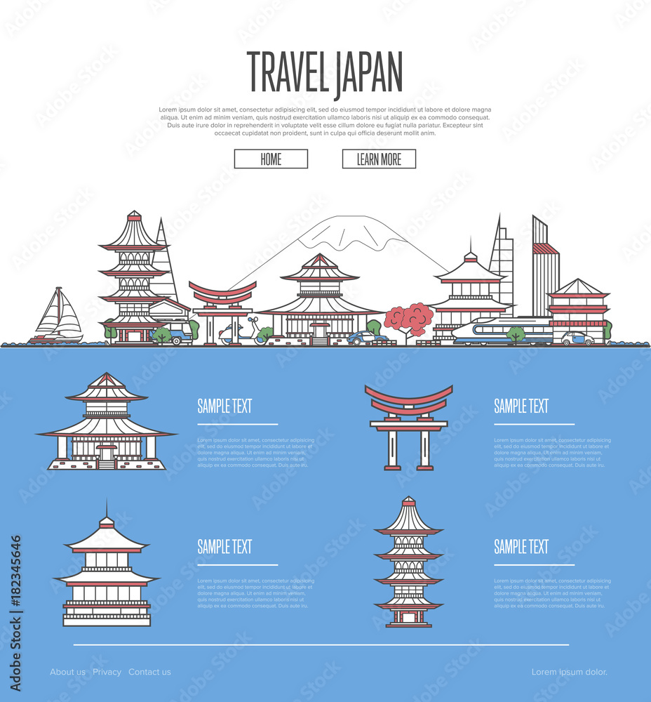Country Japan travel vacation guide with most important architectural ...