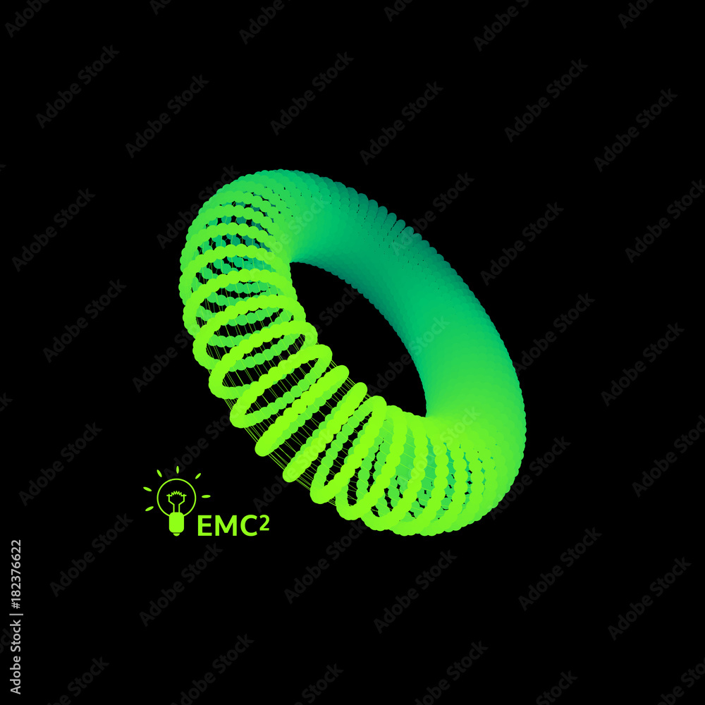 Torus Molecular Lattice Connection Structure 3d Vector Illustration Stock Vector Adobe Stock