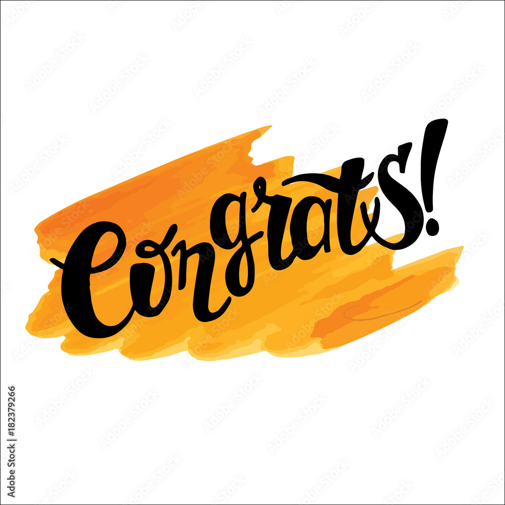 Congratulations - hand drawn lettering/ Congrats! Stock Vector | Adobe Stock
