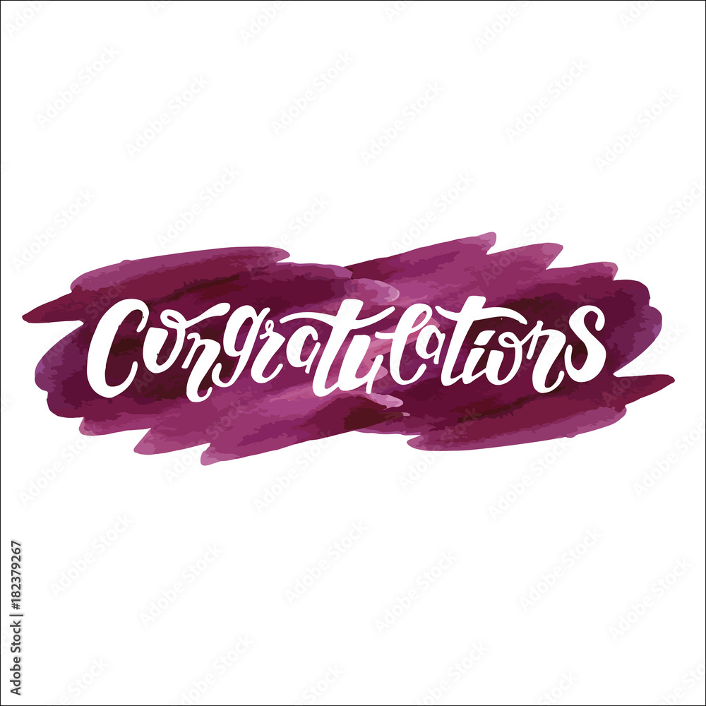 Congratulations - hand drawn lettering/ Congrats! Stock Vector | Adobe ...