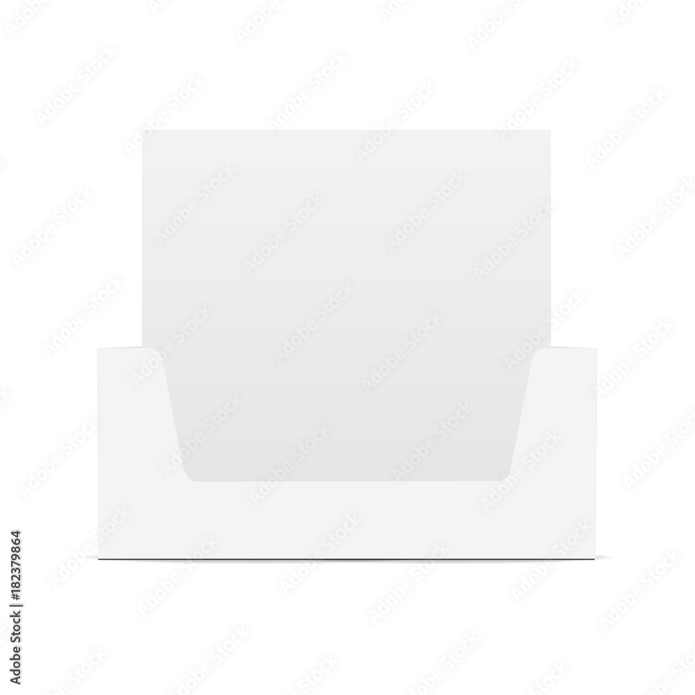 Cardboard display box mockup - front view. Vector illustration Stock ...