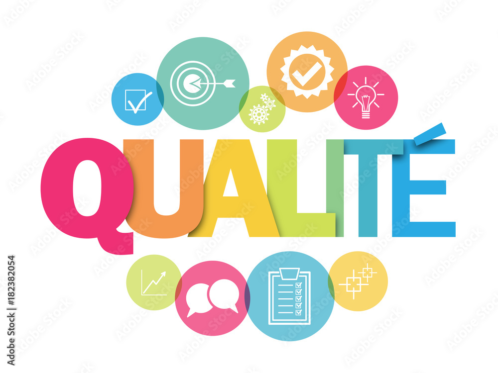 Vecteur Stock Bannière 100% QUALITE avec symboles | Adobe Stock