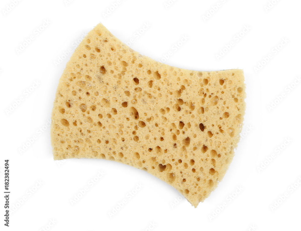 Yellow sponge isolated on white background, top view Stock Photo ...