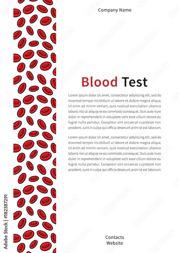 Blood test cover page vector template. Cover layout for annual report ...