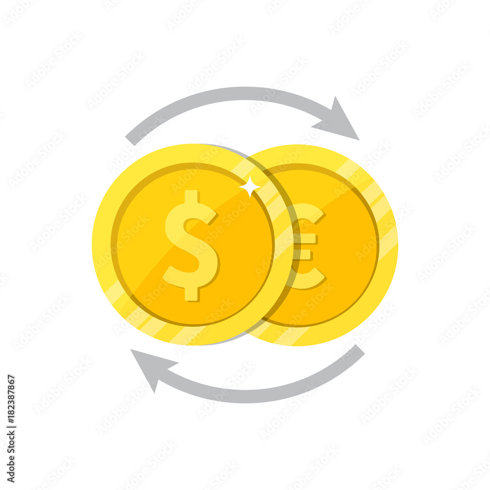 Currency exchange symbol, flat vector illustration Stock Vector | Adobe ...