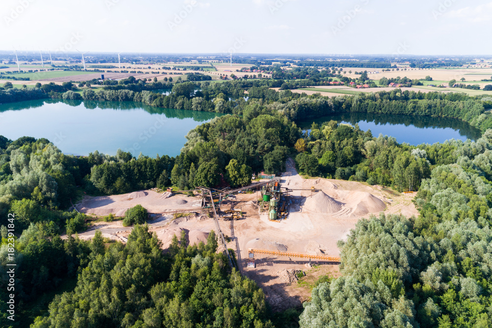 Baggersee von oben Stock Photo | Adobe Stock