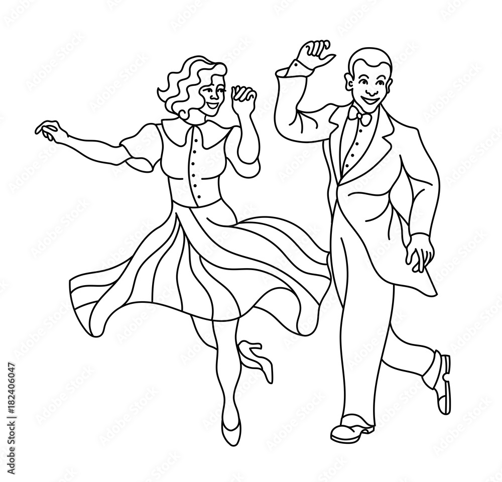 Black Outline Of A Person Dancing