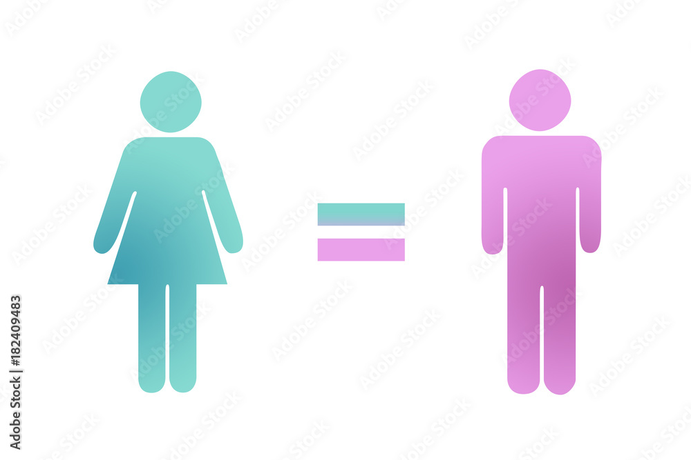 Igualdad de género entre mujeres y hombres. Stock Illustration | Adobe ...