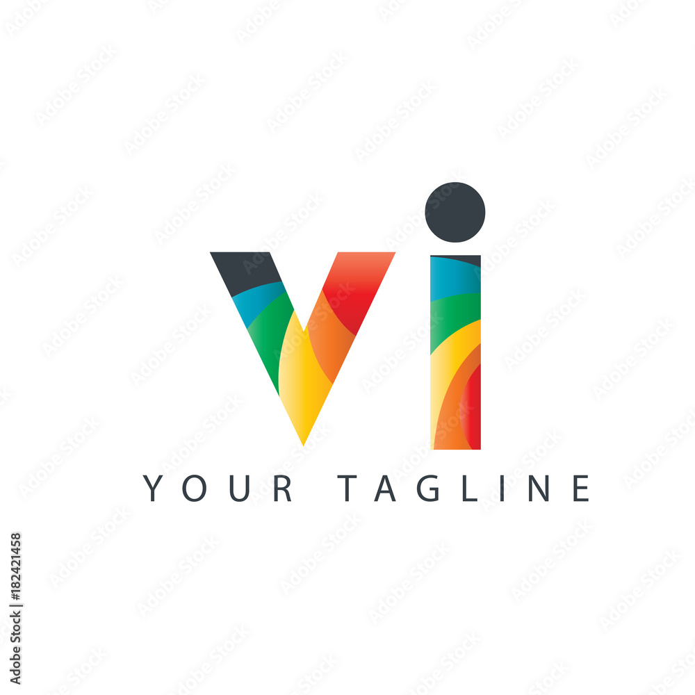 Initial Letter VI Design Logo Stock Vector | Adobe Stock
