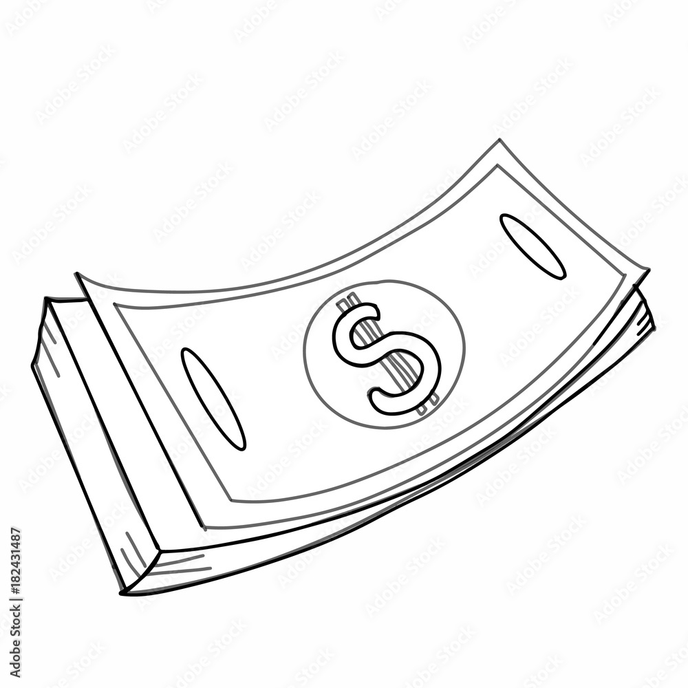 paper money drawing Stock Illustration | Adobe Stock