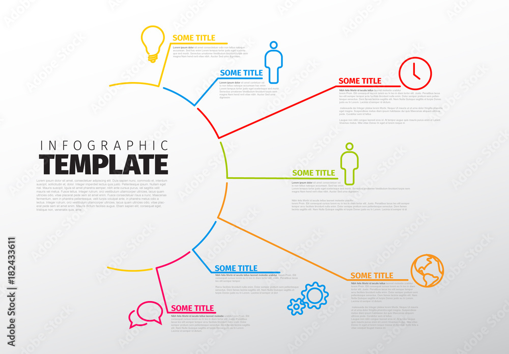 Radiating Icons Infographic Layout Stock Template | Adobe Stock