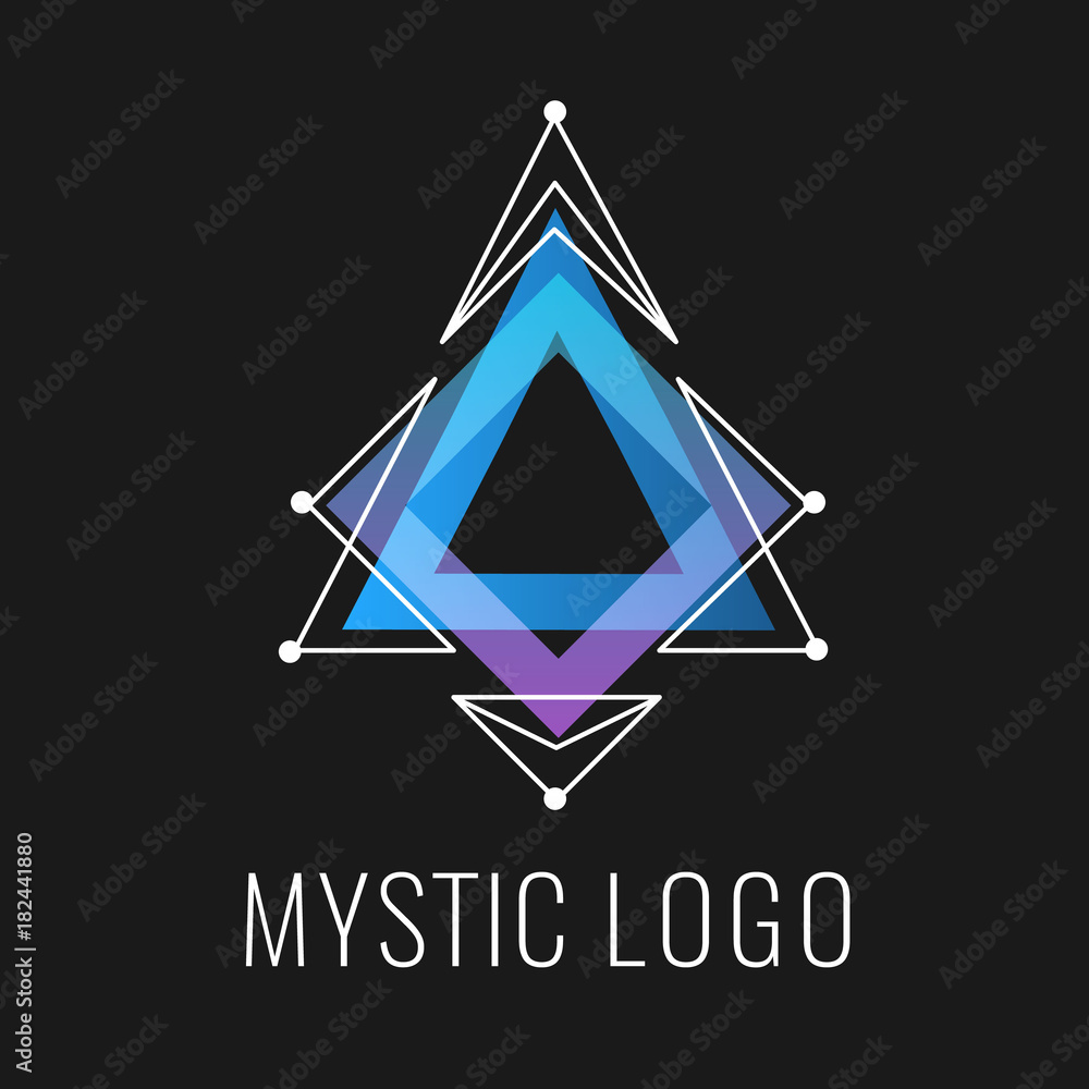 Mystic logo, constellation in the cosmic triangle vector de Stock ...