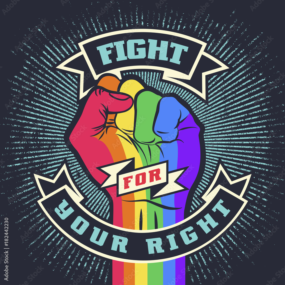 Photo & Art Print Vintage lgbt propaganda lettering quote with hand ...