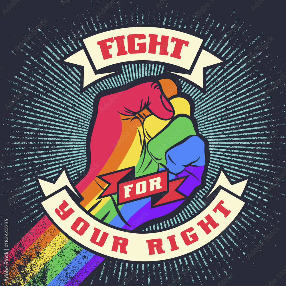 Vintage lgbt propaganda lettering quote with hand Stock Vector | Adobe ...