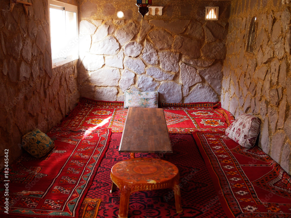 The Arab living tee room with sofas and pillows for the meetings ...