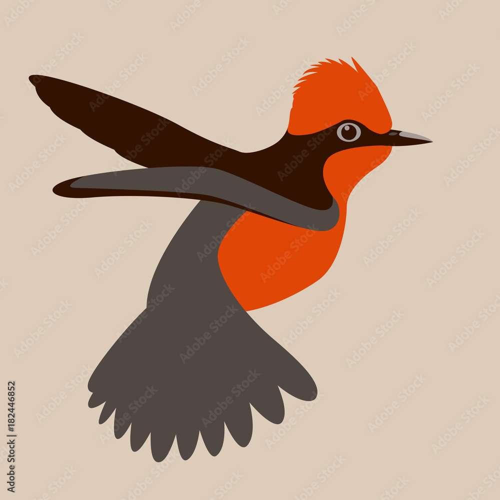cardinal bird vector illustration profile side flat Stock Vector ...