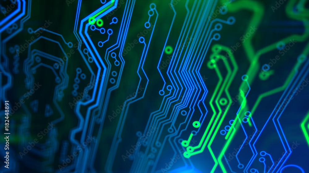 Abstract Technology background Circuit board futuristic server code ...