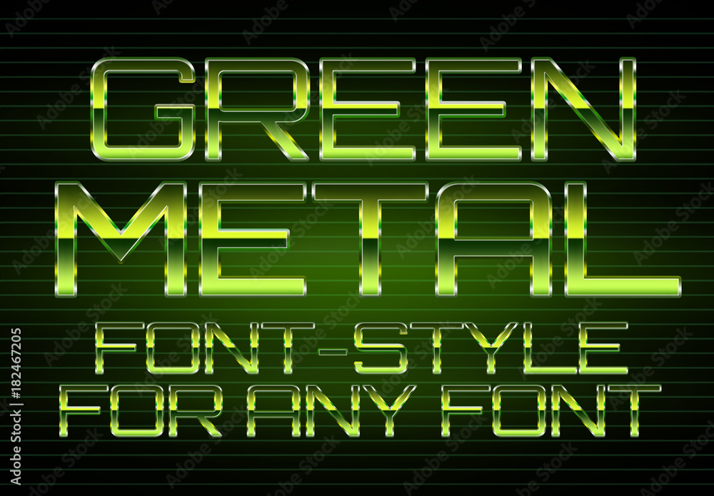 Green Metal Font Style Stock Template | Adobe Stock