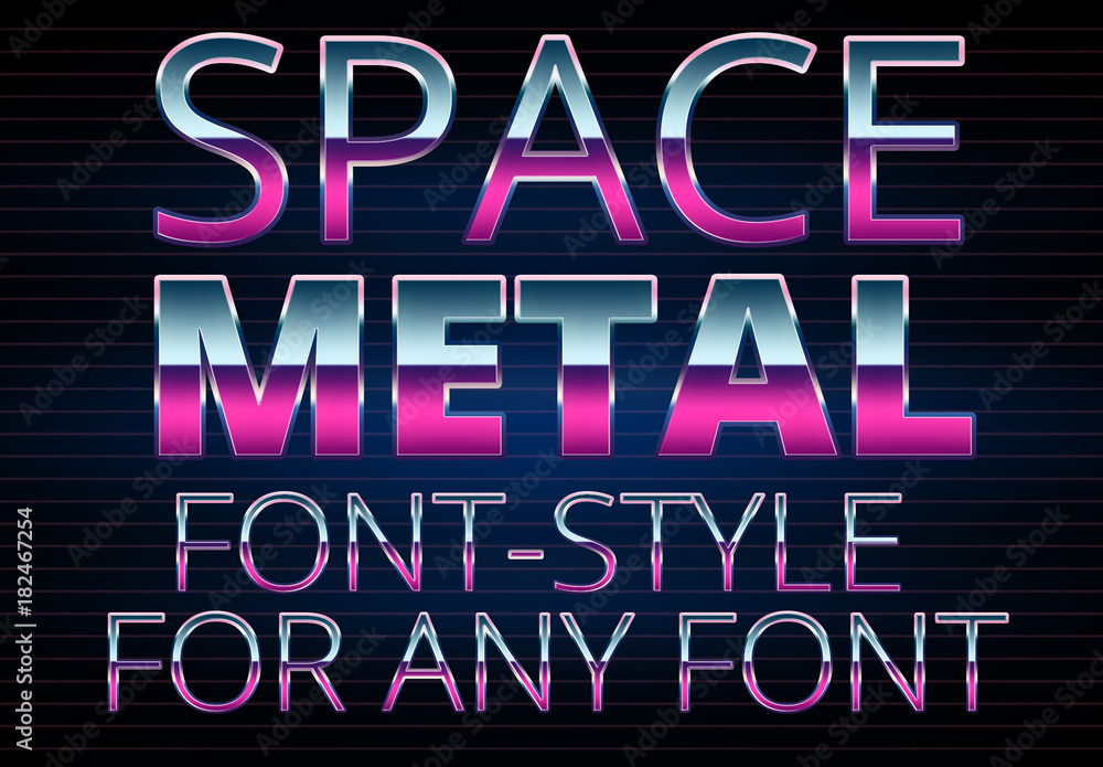 Space Metal Font Style Stock Template | Adobe Stock