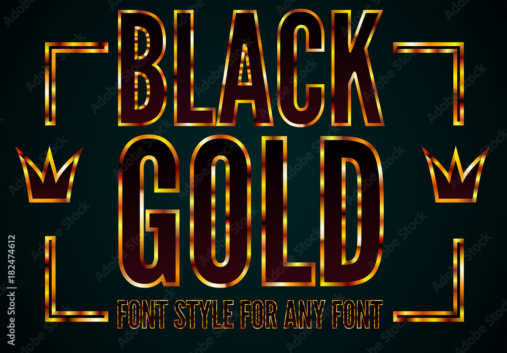 Black Gold Font Style Stock Template | Adobe Stock