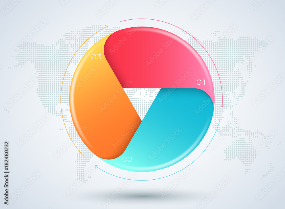 Infographic 3d 3 Stage Business Workflow Diagram Stock Vector | Adobe Stock