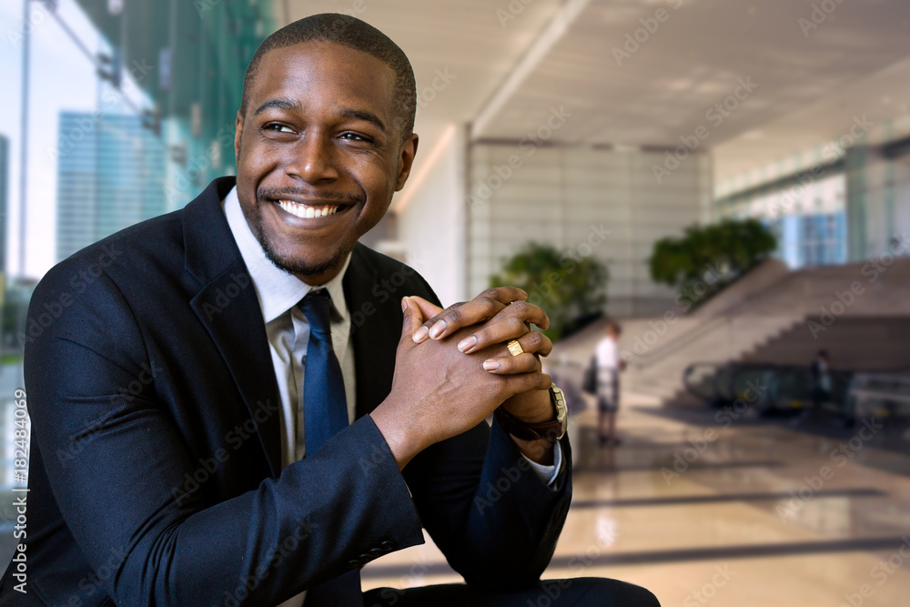 Eager excited enthusiastic business man at job interview new hire for ...