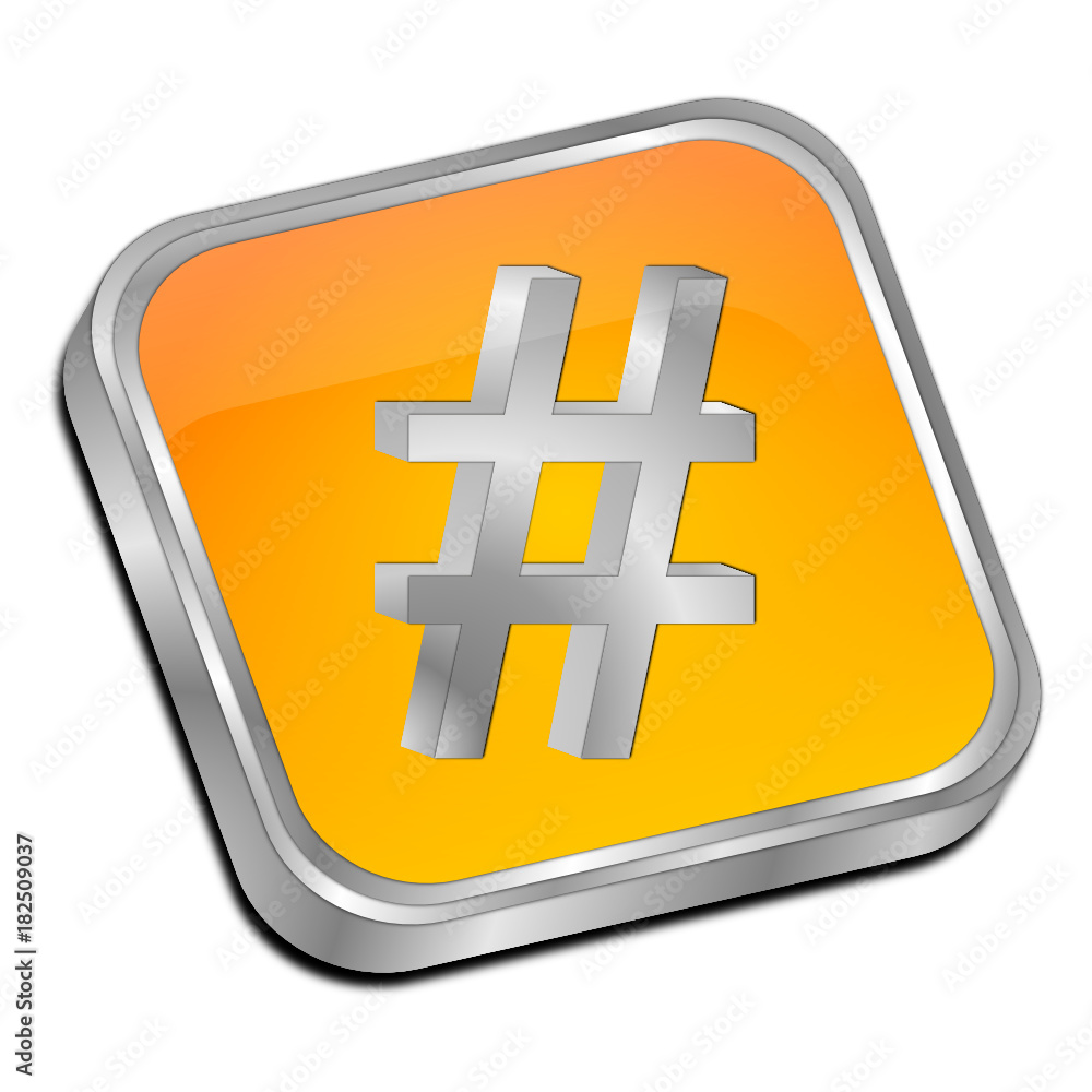 Hashtag Button - 3D illustration Stock Vector | Adobe Stock