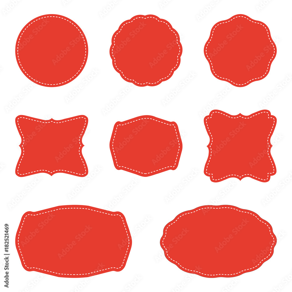 Red Blank Round Label. Labels and Badges. Vintage Frame. Isolated ...