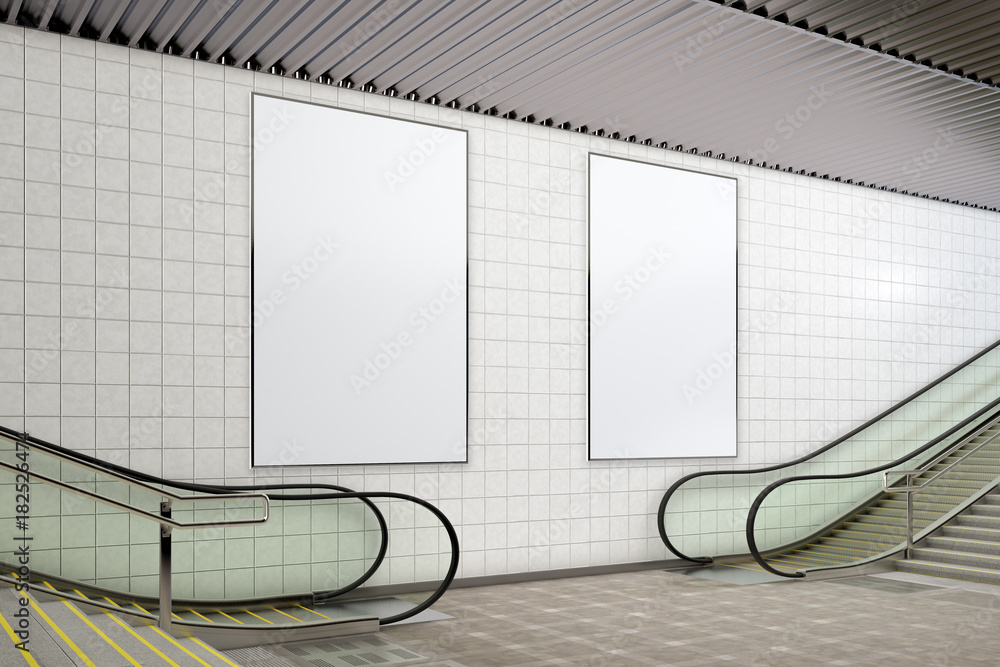 Blank advertising poster mockup Stock Illustration | Adobe Stock