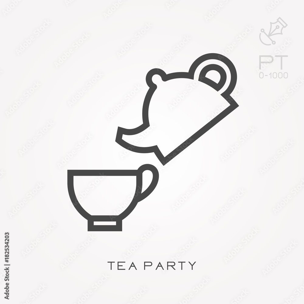 Tea Party Logo Vector