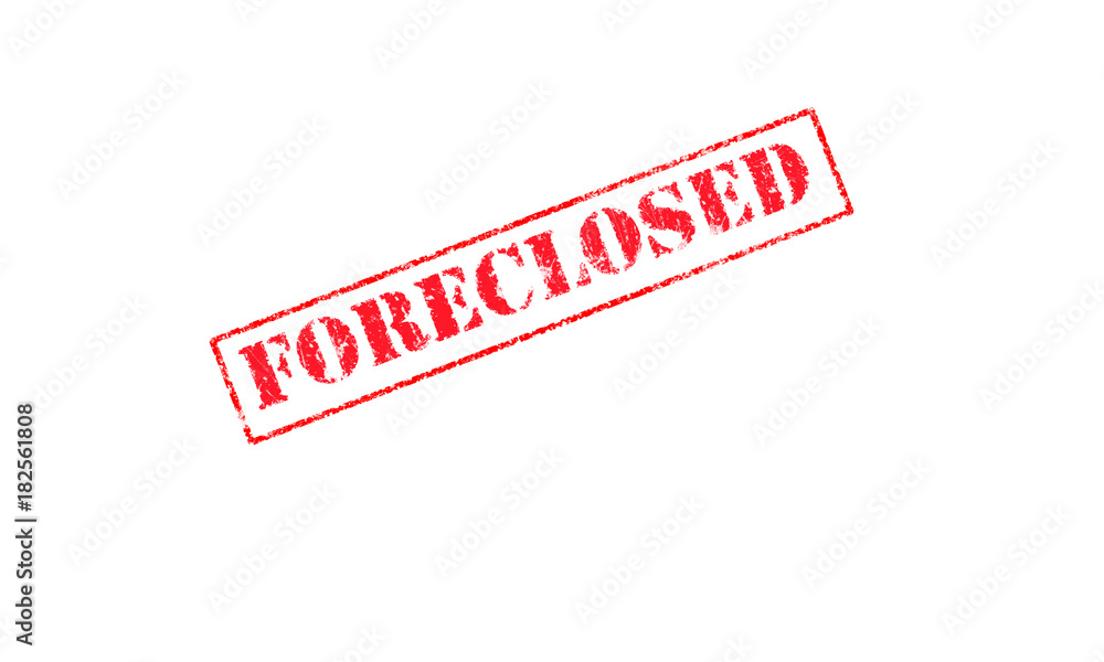 Photo & Art Print foreclosed rubber stamp stencil letters on a isolated ...