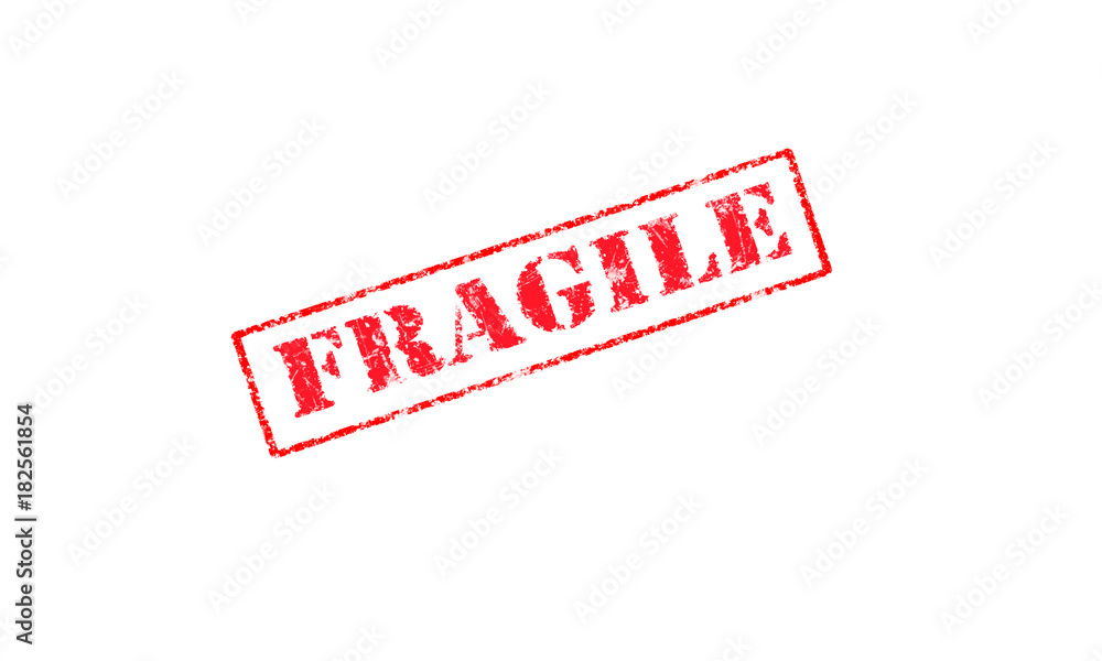 fragile rubber stamp stencil letters on a isolated background Stock ...