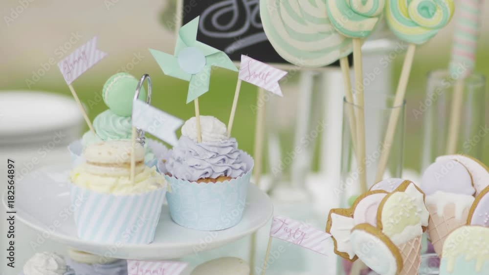 Candy bar in the restaurant, children's party, birthday, with a ...