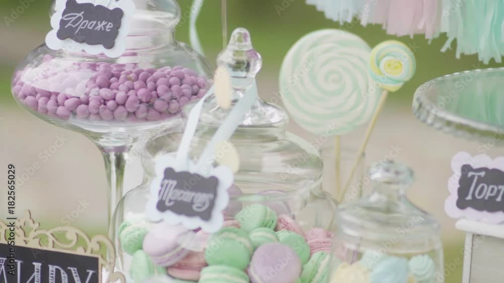 Candy bar in the restaurant, children's party, birthday, with a ...