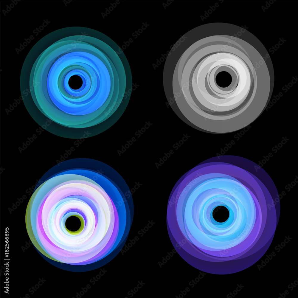 Hurricane, typhoon, tornado funnel, wind storm logo. Abstract twisted ...