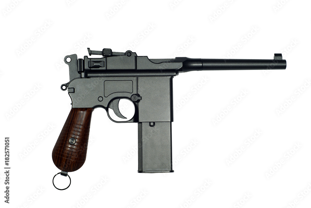 Vintage German semi-automatic pistol of World War I isolated Stock ...