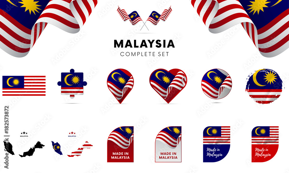 Malaysia complete set. Vector illustration. Stock Vector | Adobe Stock