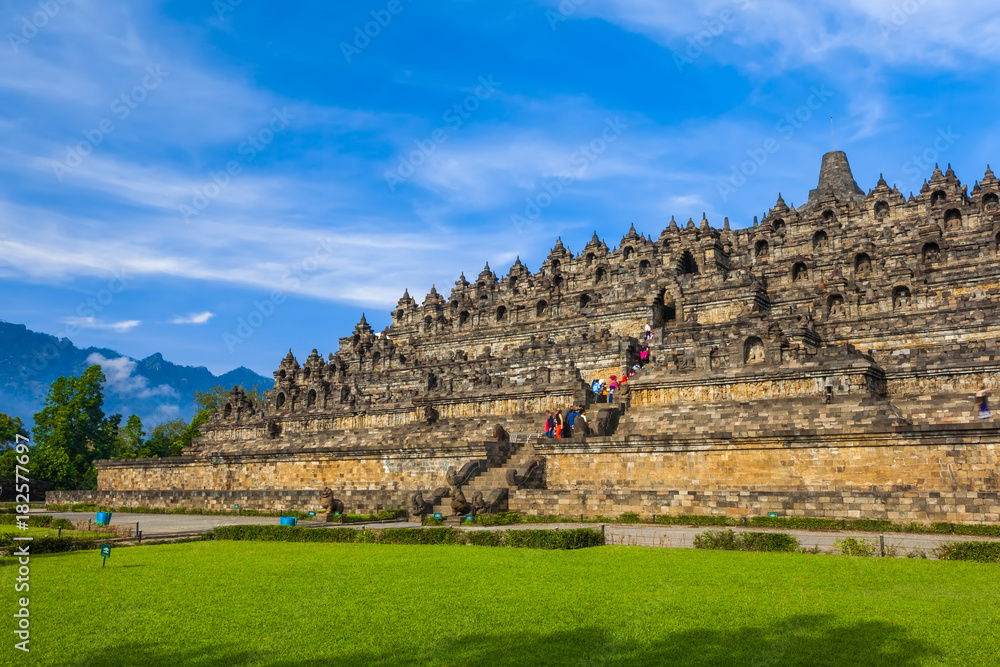 Heritage Buddist temple Borobudur complex, Unesco world heritage. Candi ...