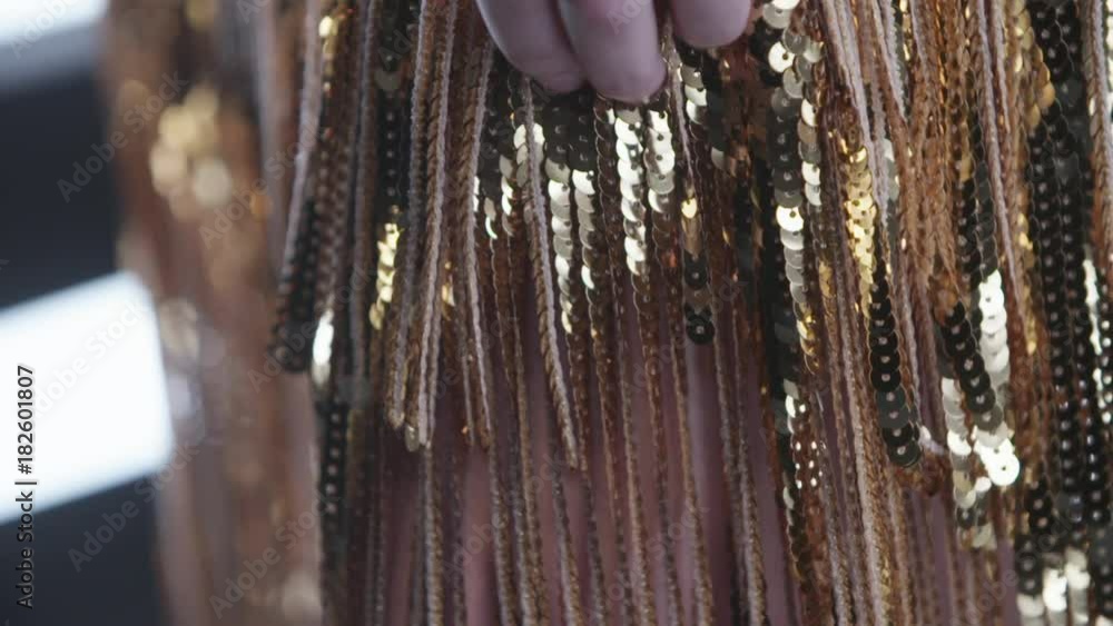 Gold shiny sparkling background. Glowing glittering fashion sequined ...