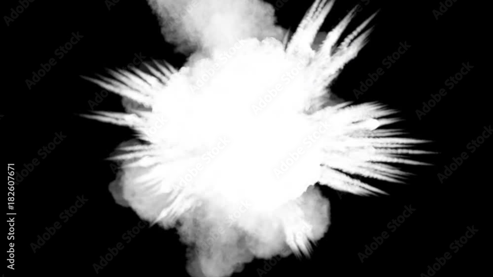 Colored smoke explosion with puff towards the camera, smoke hits camera ...