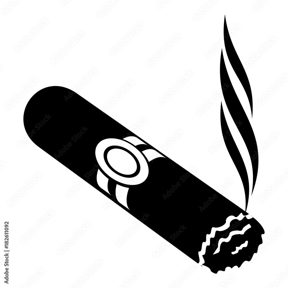 Cigar icon, simple black style Stock Vector | Adobe Stock