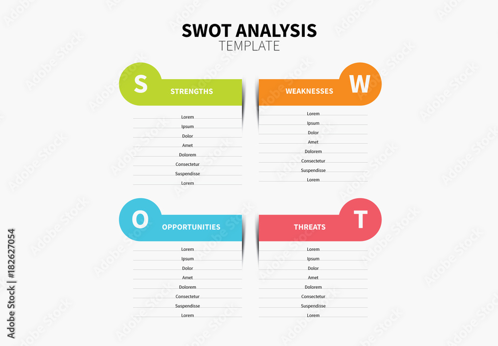 SWOT Analysis Infographic 3 Stock Template | Adobe Stock