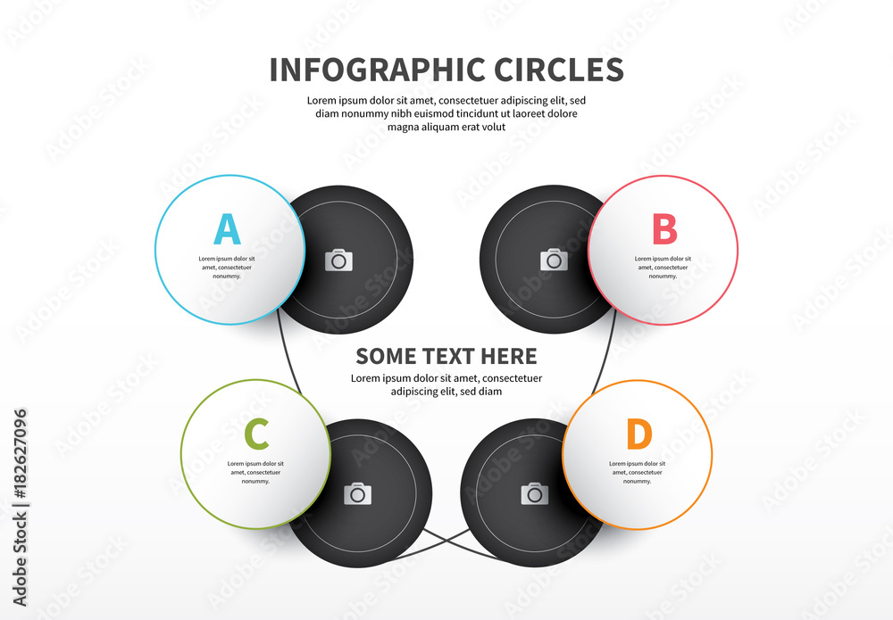 Infographic with Photo Circle Sections Stock Template | Adobe Stock