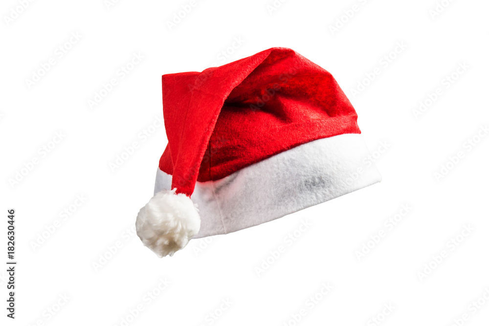Christmas hat on white background Stock Photo | Adobe Stock