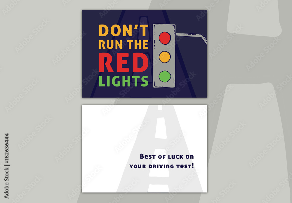 Driving Test Congratulations Card Layout 01 Stock Template | Adobe Stock