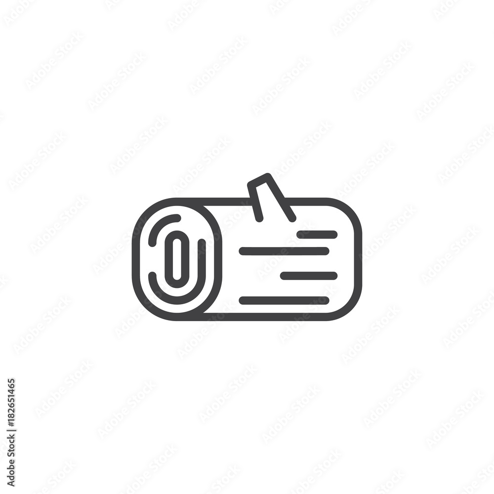 Wooden log line icon, outline vector sign, linear style pictogram ...