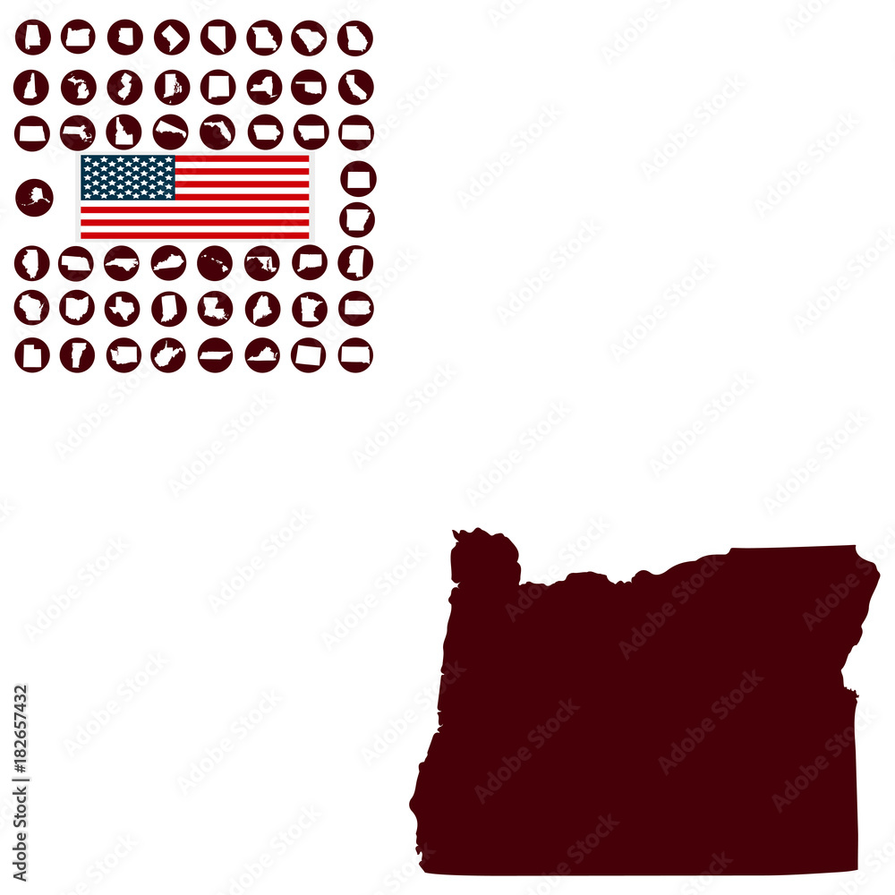 Map of the U.S. state of Oregon on a white background Stock Vector ...