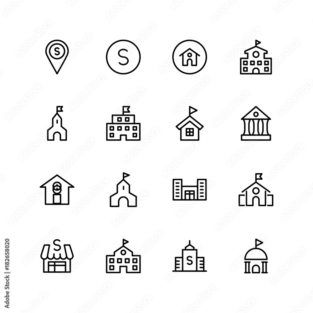School flat icon Stock Vector | Adobe Stock