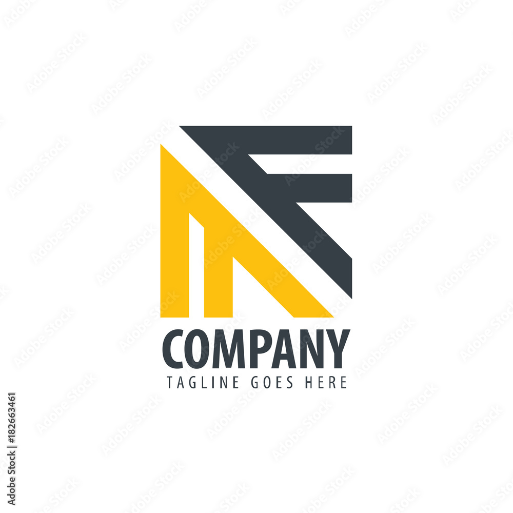 Initial Letter MF Design Logo Stock Vector | Adobe Stock
