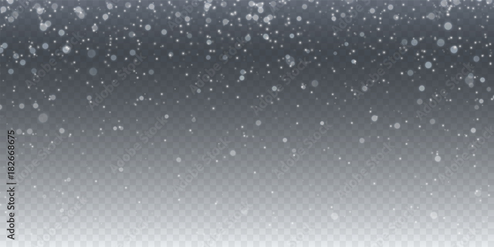 Realistic falling snow. Isolated on transparent background Stock Vector ...